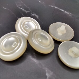 5 Large 7/8 Pearlescent White Shank Buttons Vintage-style Reclaimed ...