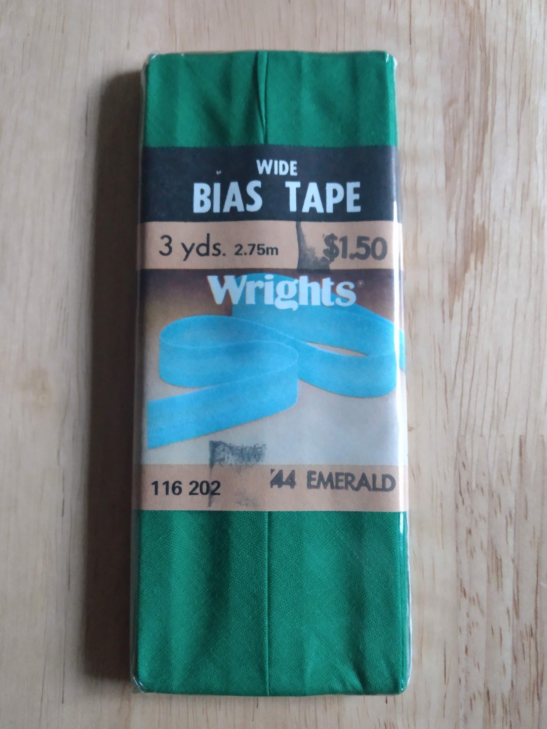 1986 Emerald 44 Wrights Wide Bias Tape 50% Polyester, 50 Percent Cotton ...