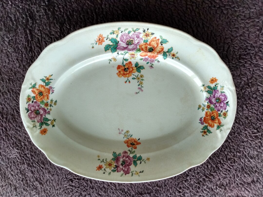 Antique/pre-antique Georgelyn Ivory Canonsburg Co. Pottery 11 1/2 X 8 5 ...