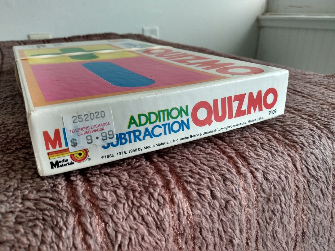 Vintage 1985 Quizmo Addition Subtraction Classroom Educational Bingo ...
