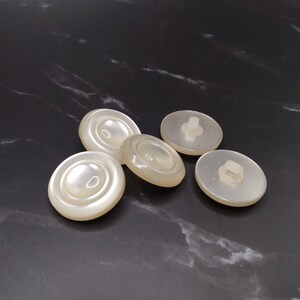 5 Large 7/8 Pearlescent White Shank Buttons Vintage-style Reclaimed ...
