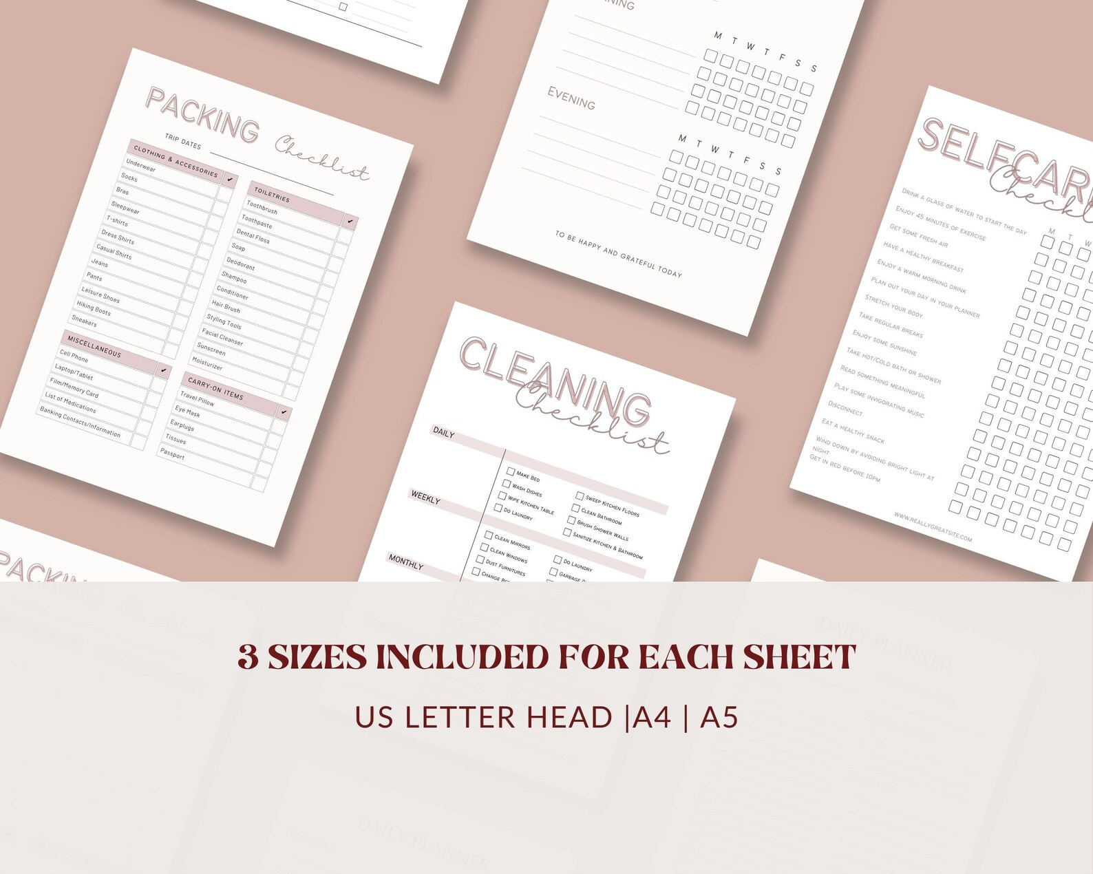 Blank Checklist Template Printable Checklist Self Care Digital - Etsy