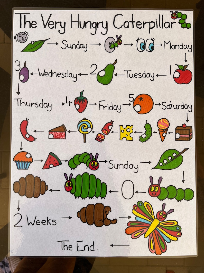 The Very Hungry Caterpillar Story Map - Etsy