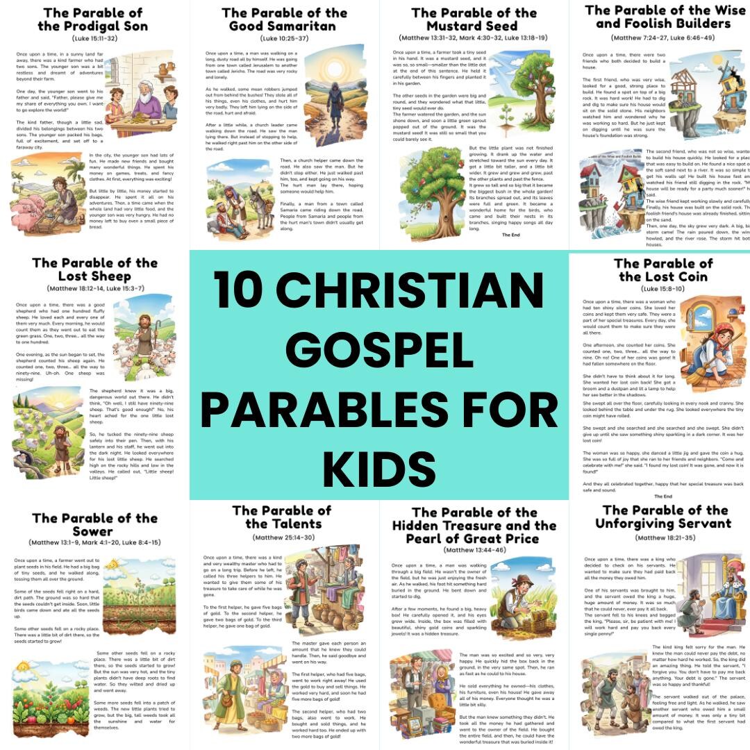 Printable Bible Stories: 10 Parables From the Gospel (digital Download) - Etsy