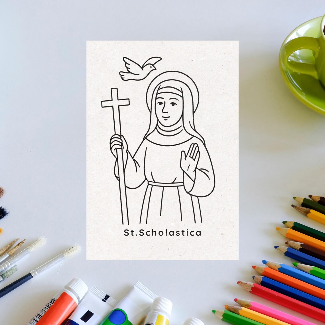 Printable Catholic Saints Coloring Book, 24 Catholic Coloring Pages ...