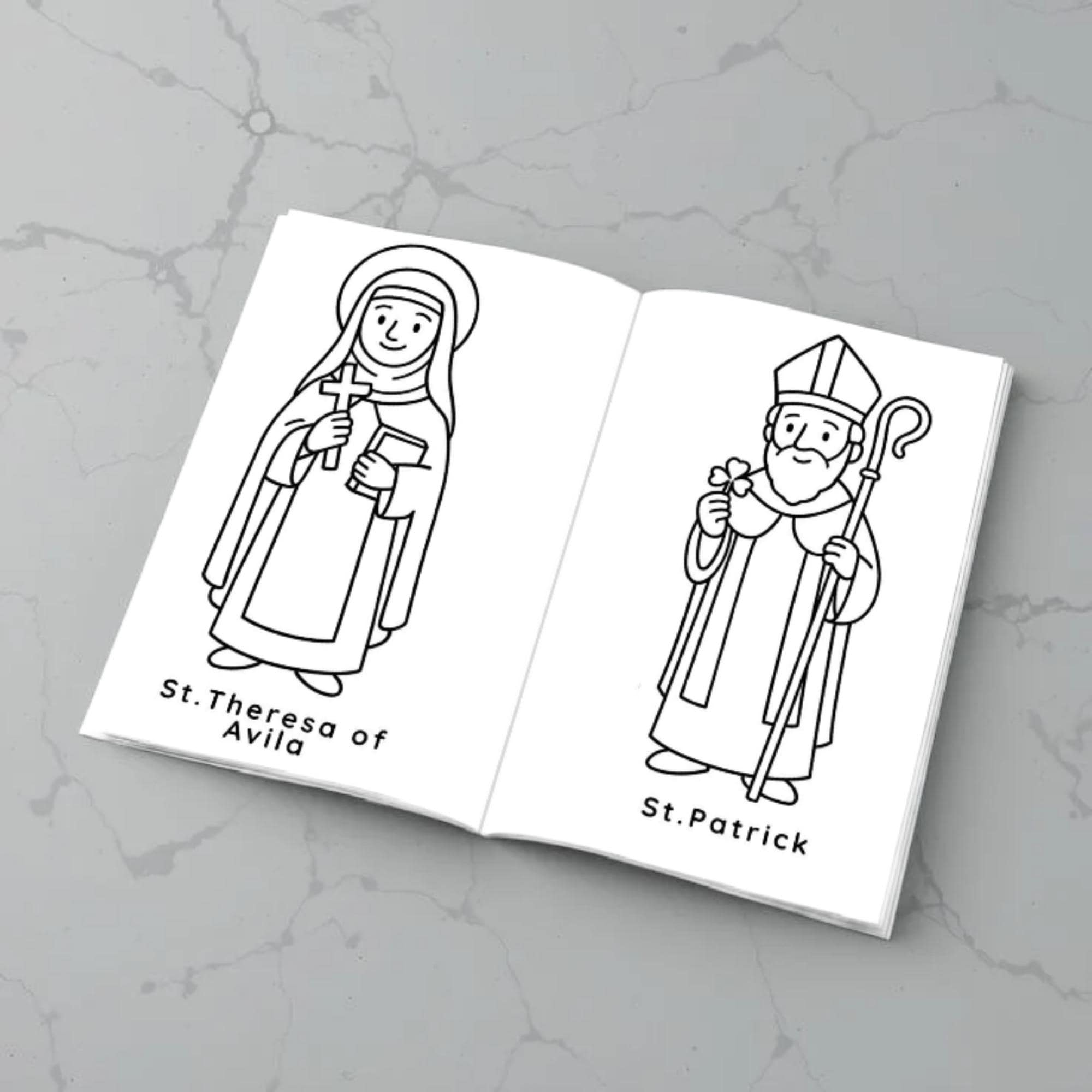 Printable Catholic Saints Coloring Book, 24 Catholic Coloring Pages ...