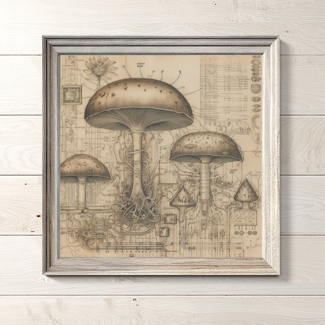 Mushroom Schematics, Mushroom Painting, Mushroom Design, Mushroom ...