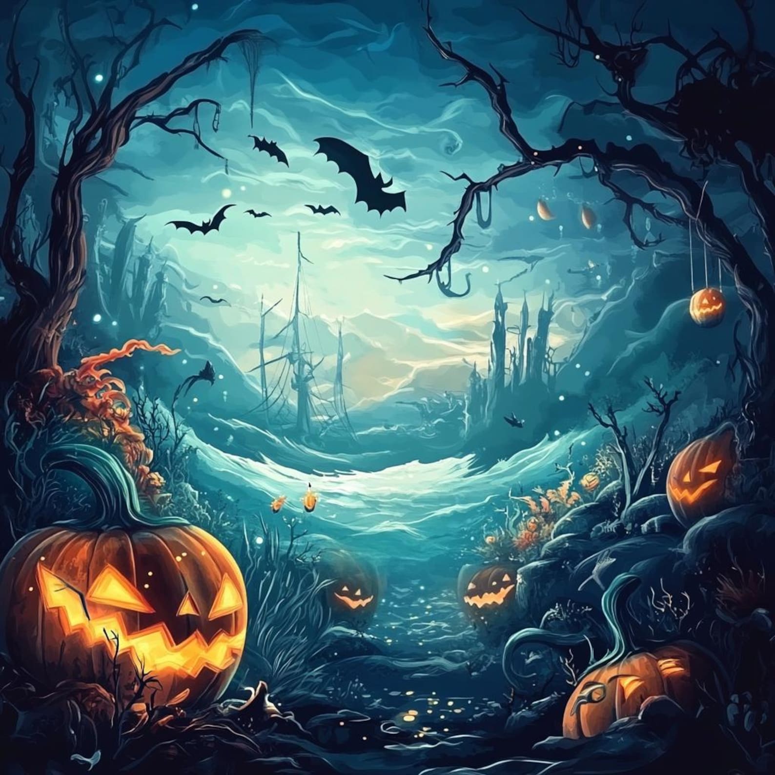 Bumper Halloween Images & Poster Borders and Backgrounds - Etsy