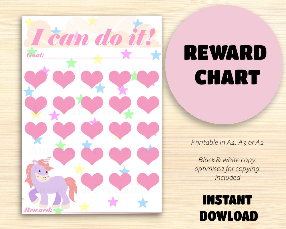 Unicorn Reward Chart for Potty Training Reward Chart for - Etsy Denmark