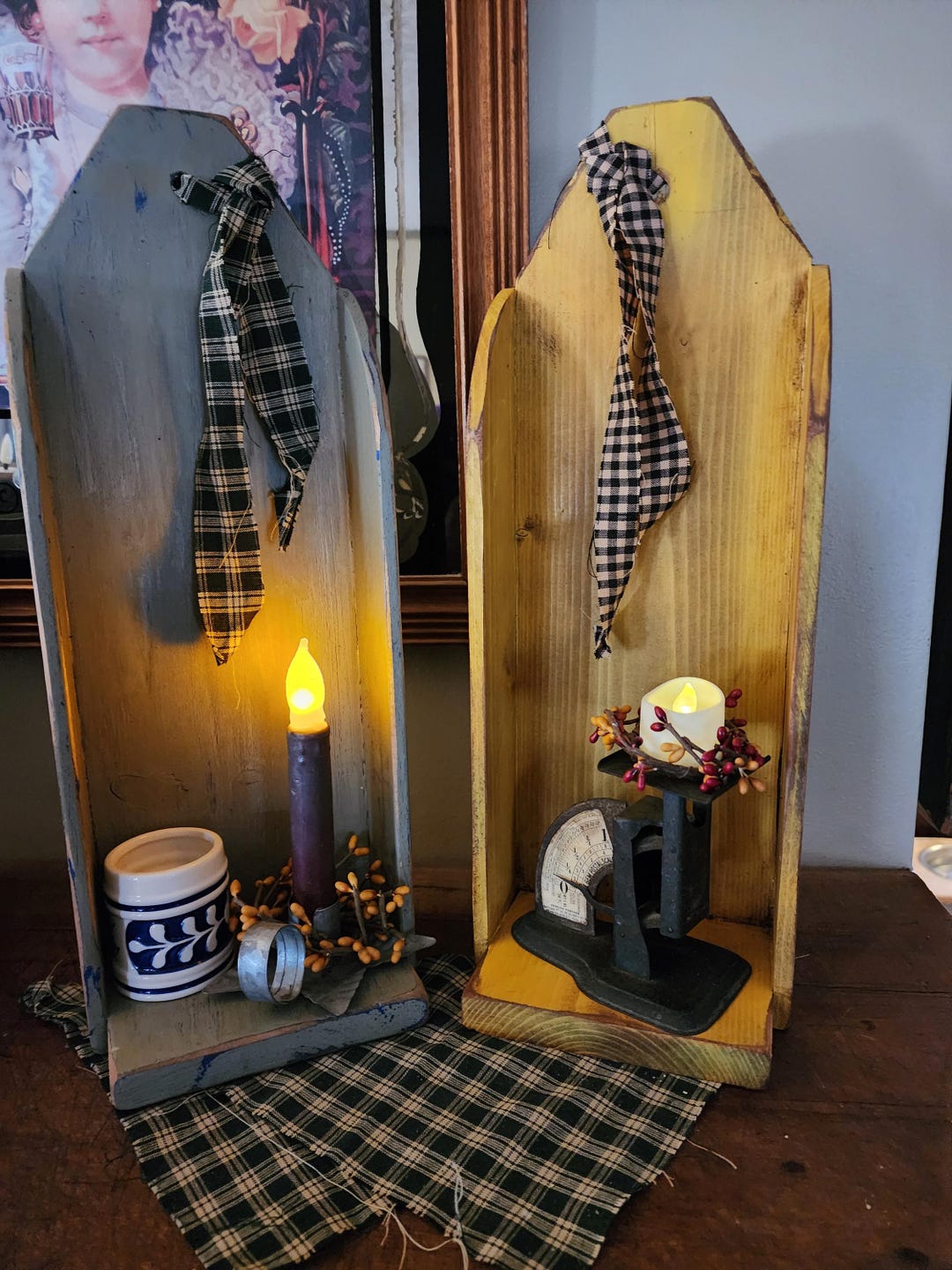 Handmade Primitive Farmhouse Style Shelf for Candles or Knickknacks - Etsy