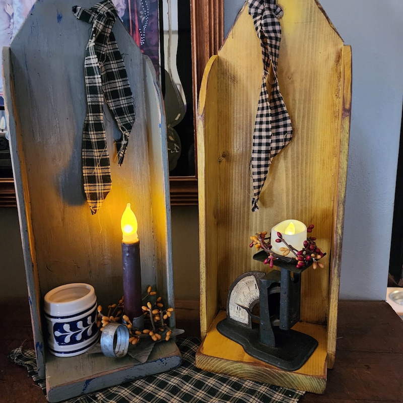 Primitive Blue Candle Box - Etsy