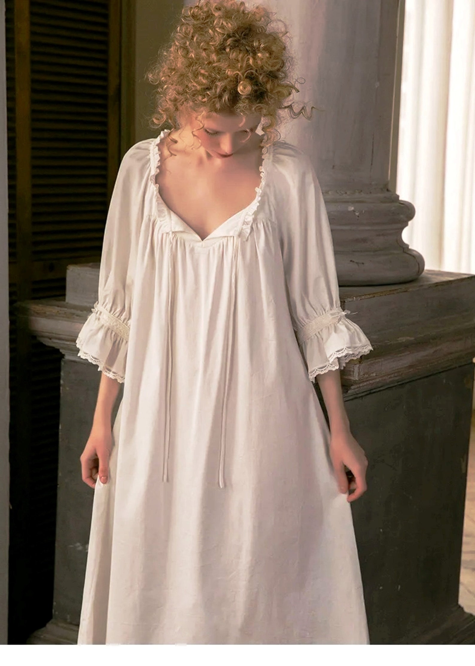 Vintage Victorian Nightgown, Handmade Cotton Nightgown, Plus Size ...