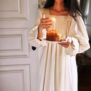 Vintage Victorian Lace Nightgown, Edwardian Nightgown ,cotton ...