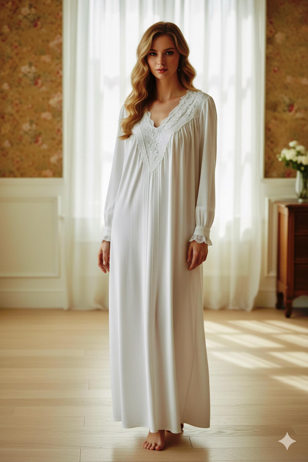 Handmade Victorian Cotton Nightgown: Edwardian Nightgown New Designs ...