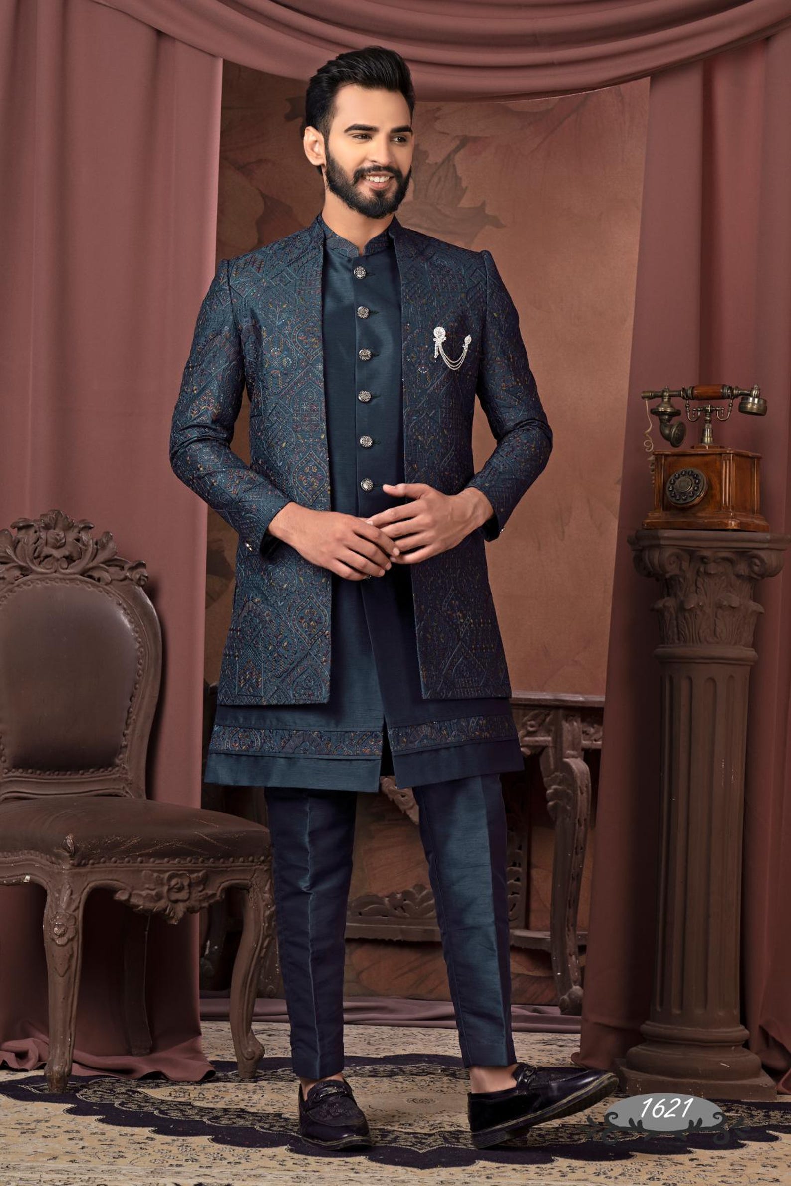 Groom Sherwani, Indian Wedding Sherwani for Men, Pakistani Groom Outfit ...