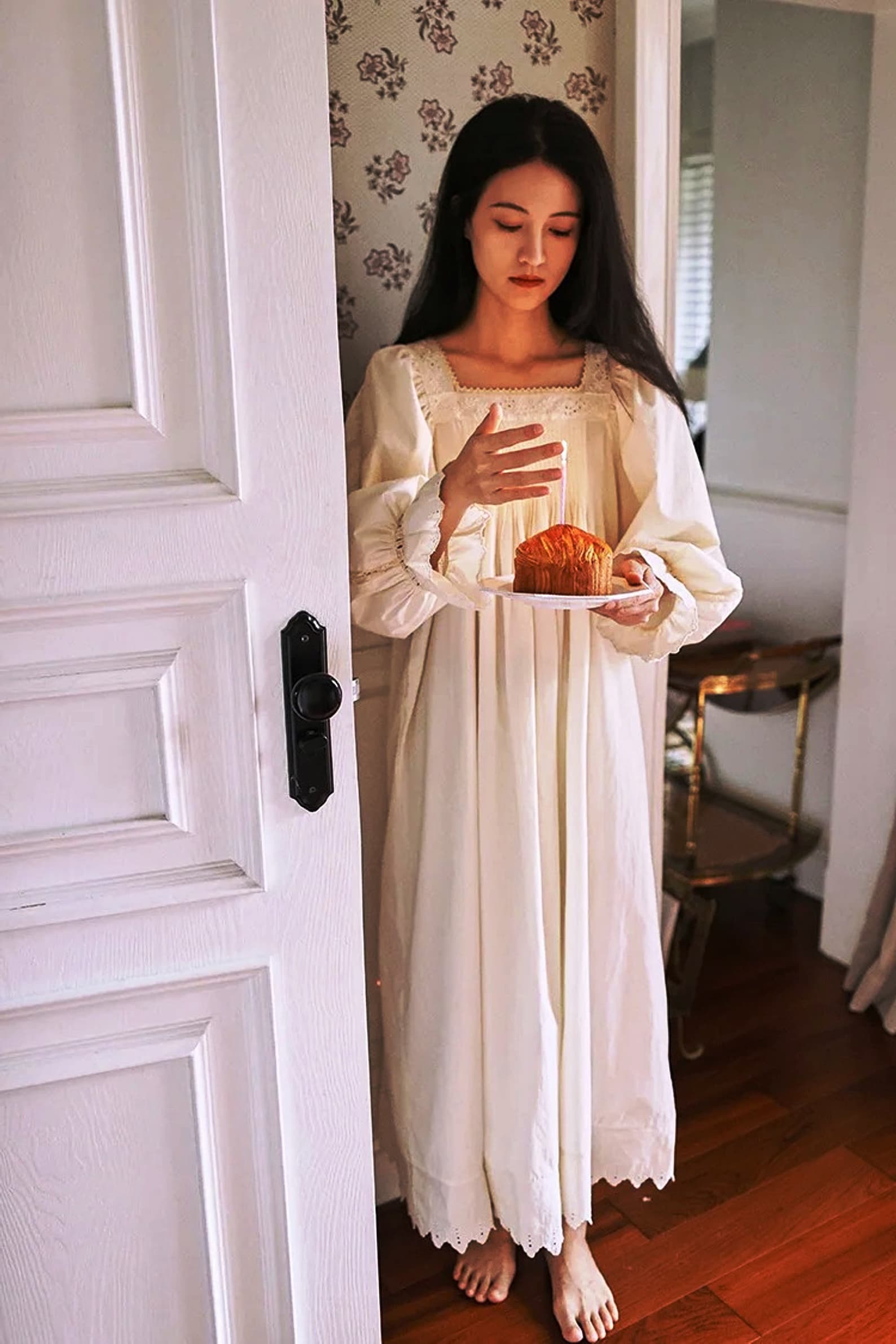 Vintage Victorian Lace Nightgown, Edwardian Nightgown ,cotton ...