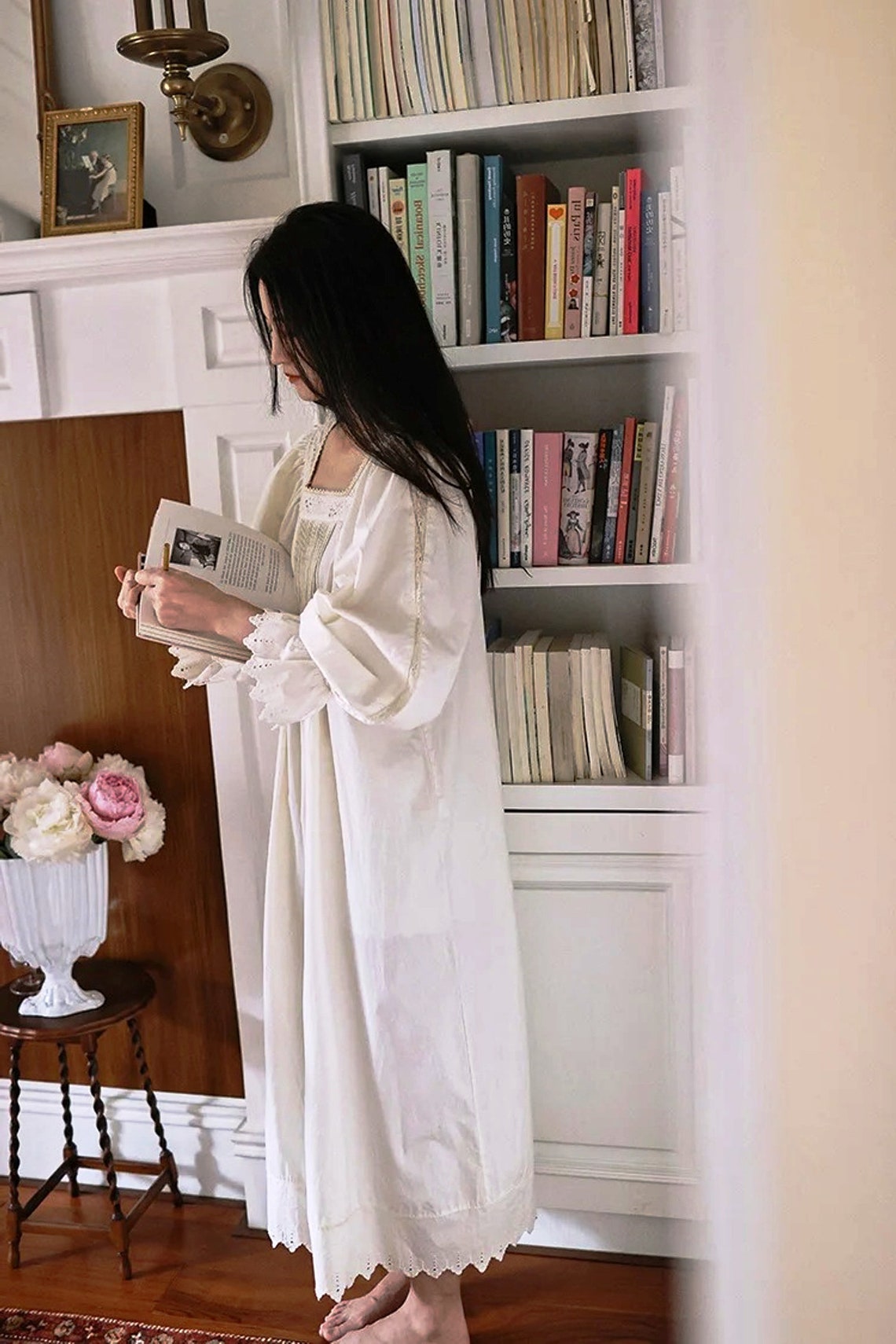 Vintage Victorian Lace Nightgown, Edwardian Nightgown ,cotton ...