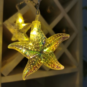 Beach Ocean Party Lights Set, LED Starfish String Lights, Marine Theme ...