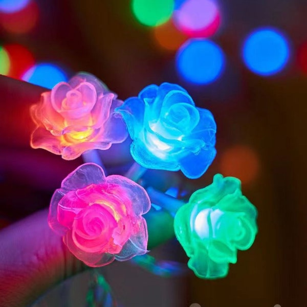 Rose String Lights - Etsy