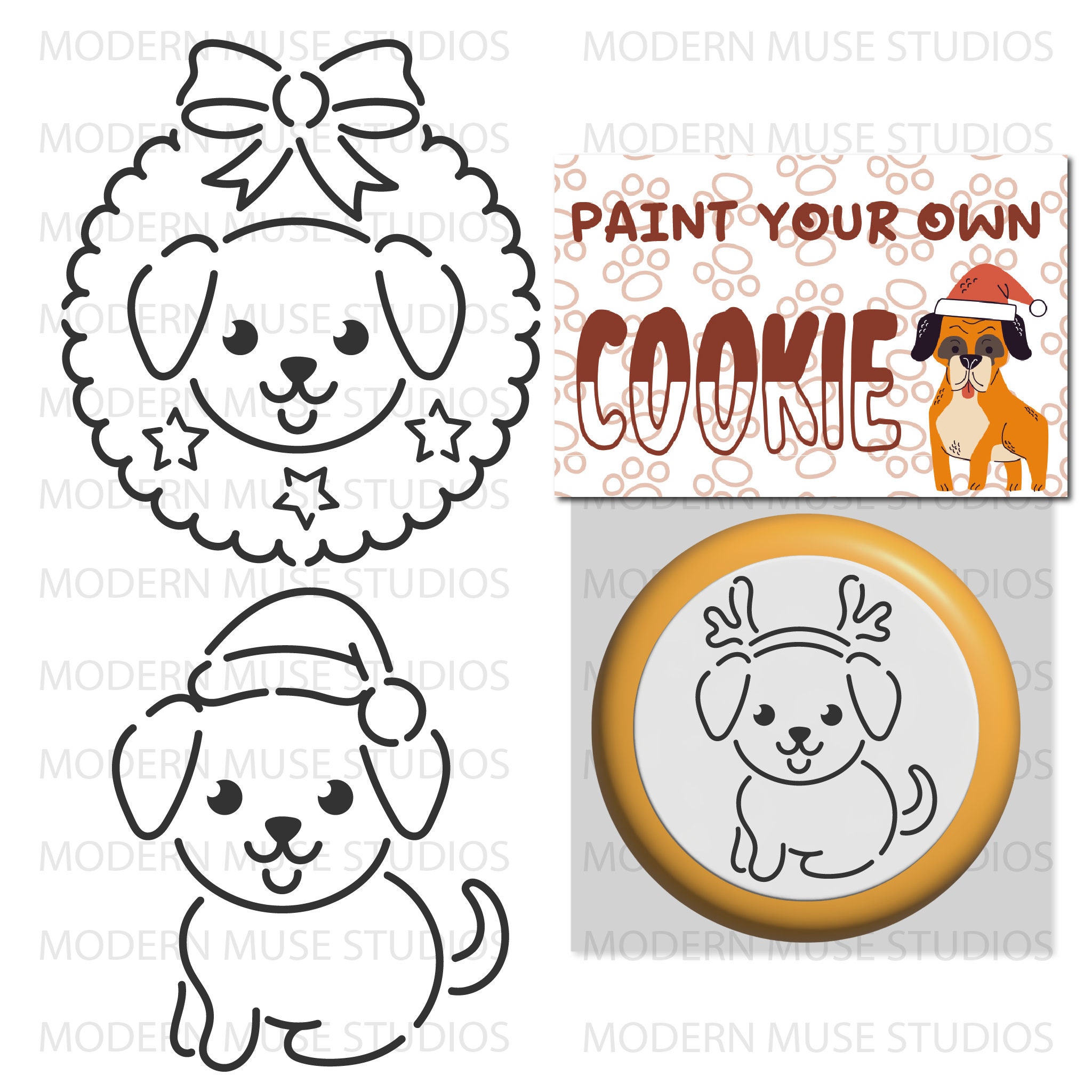Pyo Christmas Dog Cookie Stencil File Bundle Pyo Christmas - Etsy