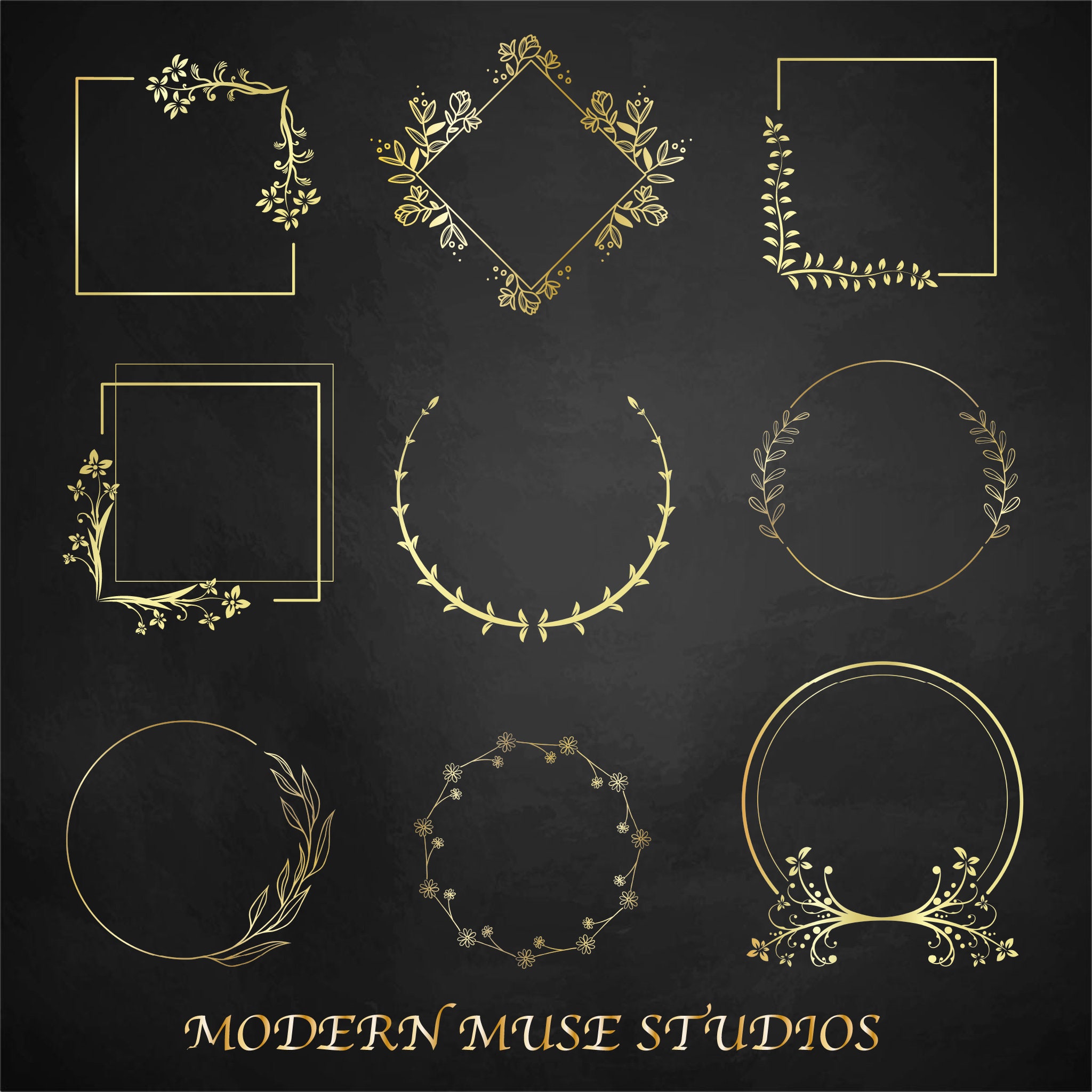 Floral Split Monogram Font Svg Png Pdf Monogram Frame - Etsy