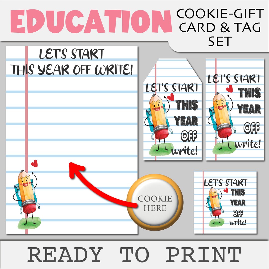 Happy First Day Cookie Card, Welcome Back to School Tag, Happy 1st ...