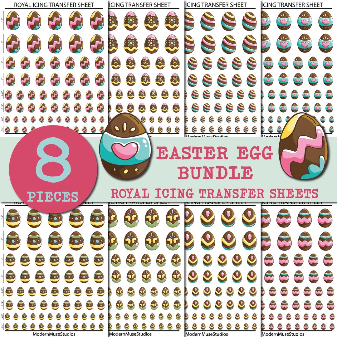 EASTER Royal Icing Transfer Sheet Bundle, Easter Cookies, Royal Icing ...