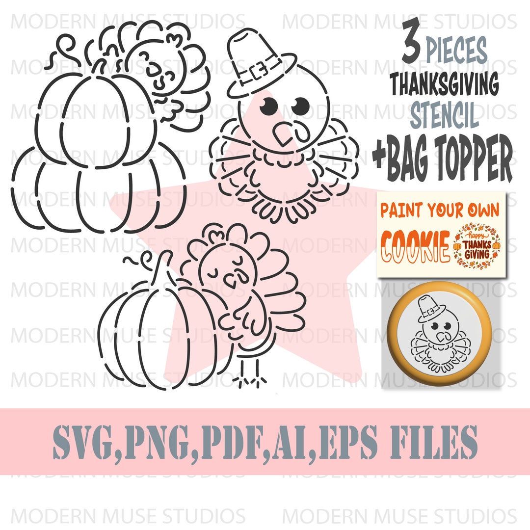 Pyo Thanksgiving Cookie Stencil Bundle, Pyo Thanksgiving Cookie Bag ...
