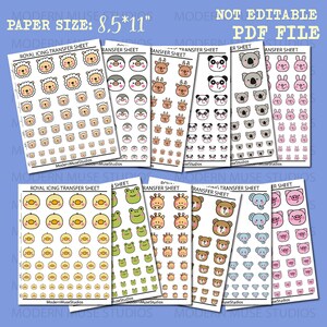 Cute Animals Royal Icing Transfer Sheets Bundle, Animal Cookies, Royal ...