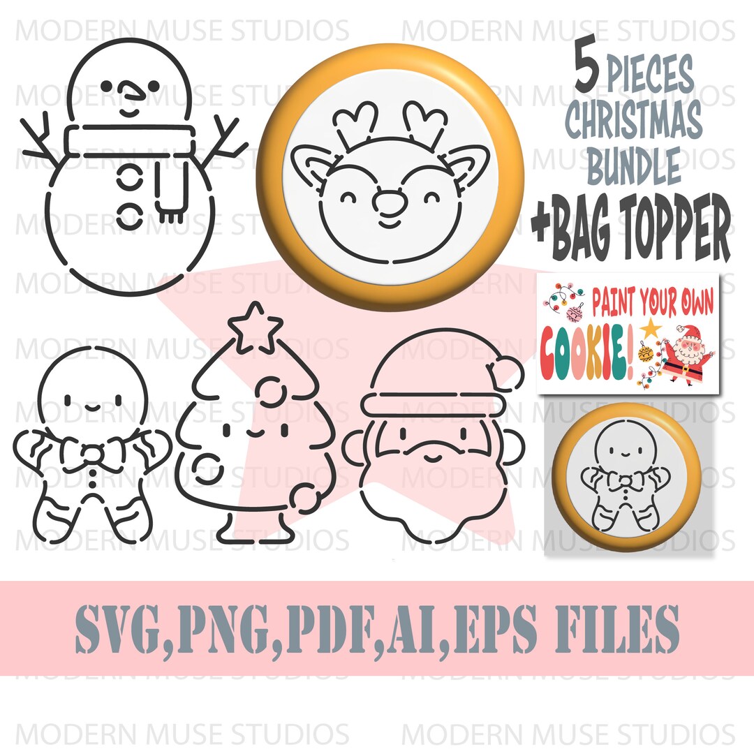 Pyo Christmas Cookie Stencil File Bundle, Pyo Christmas Cookie Bag ...