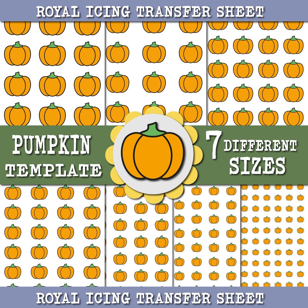 HALLOWEEN Royal Icing Transfer Sheet, Pumpkin Cookie Transfer Sheets ...