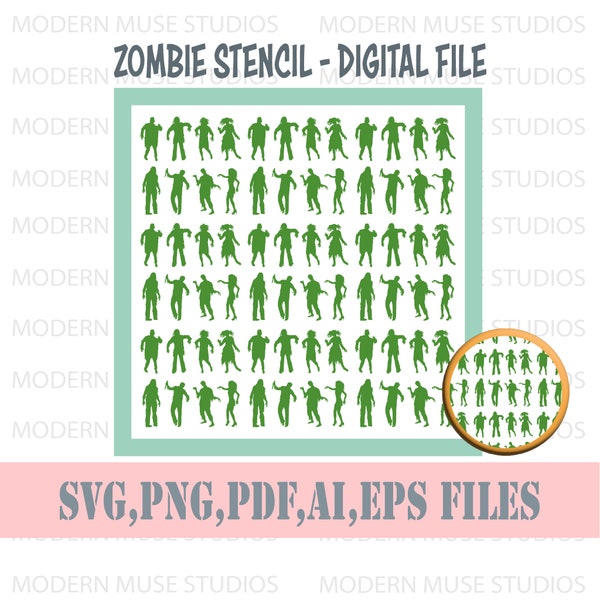 Zombie Stencil - Etsy
