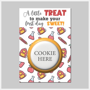Teacher Cookie Card, Welcome Back to School Tag, Happy 1st First Day of ...