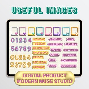 3D Cute Digital Goodnotes Planner Sticker Pack, Goodnotes Sticker ...