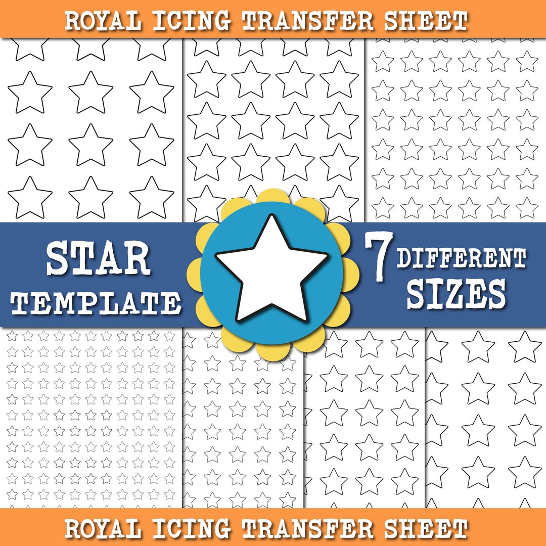 STAR Royal Icing Transfer Sheets, Star Cookies, Star Royal Icing ...