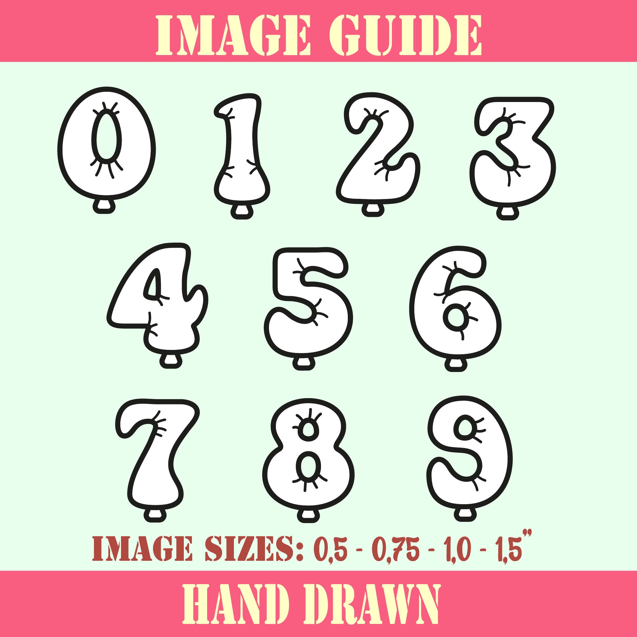 Balloon Number Royal Icing Transfer Sheets, Number Cookies, Birthday ...