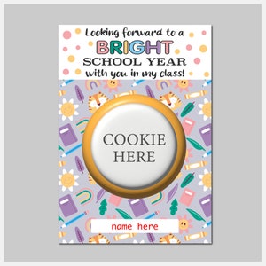 Teacher Cookie Card, Welcome Back to School Tag, Happy 1st First Day of ...