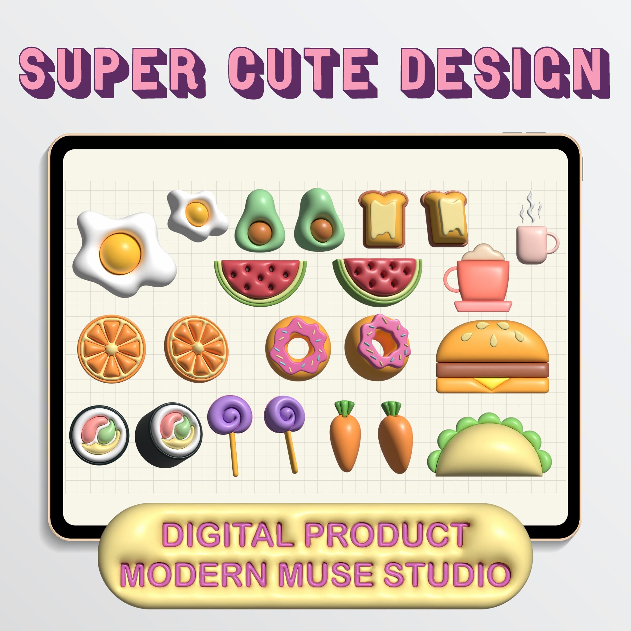 3D Cute Digital Goodnotes Planner Sticker Pack, Goodnotes Sticker ...