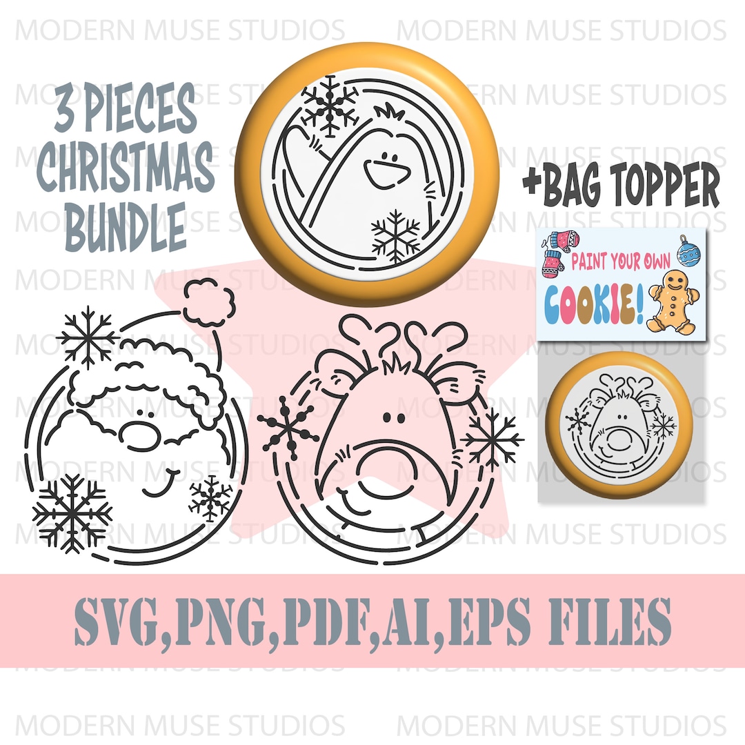 Pyo Christmas Cookie Stencil File Bundle, Pyo Christmas Cookie Bag ...