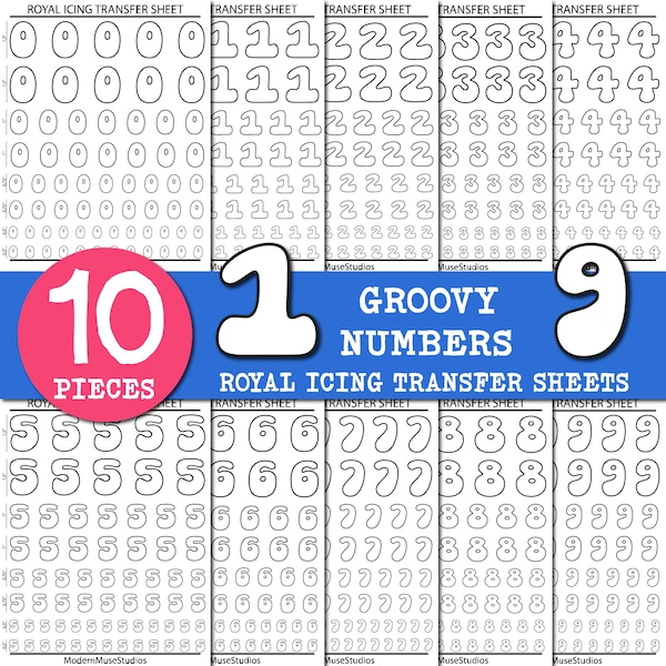 Number Royal Icing Transfer Sheet - Etsy