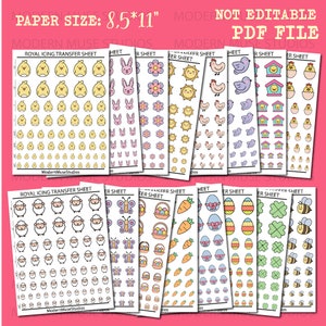 EASTER Spring Royal Icing Transfer Sheet Bundle, Easter Cookies, Royal ...