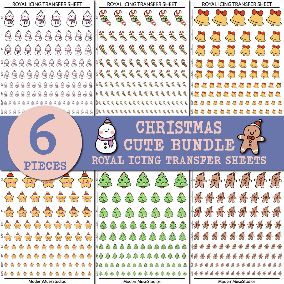 Christmas Royal Icing Transfer Sheets Bundle, Christmas Cookies, Royal ...
