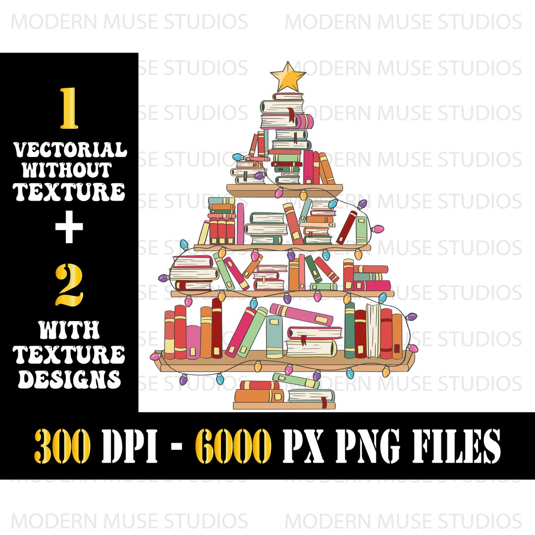 Christmas Book Tree Png, Christmas Gift, Book Lovers Png, Bookworm ...
