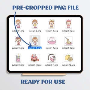 Kawaii Cute Girl Digital Goodnotes Planner Sticker Kawaii - Etsy