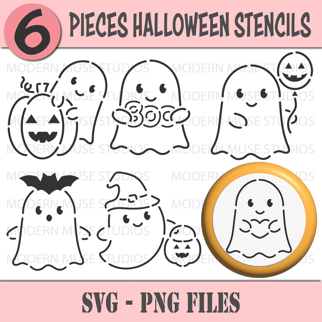Pyo Cute Ghost Cookie Stencil File Bundle, Pyo Fall Stencil, Ghost ...