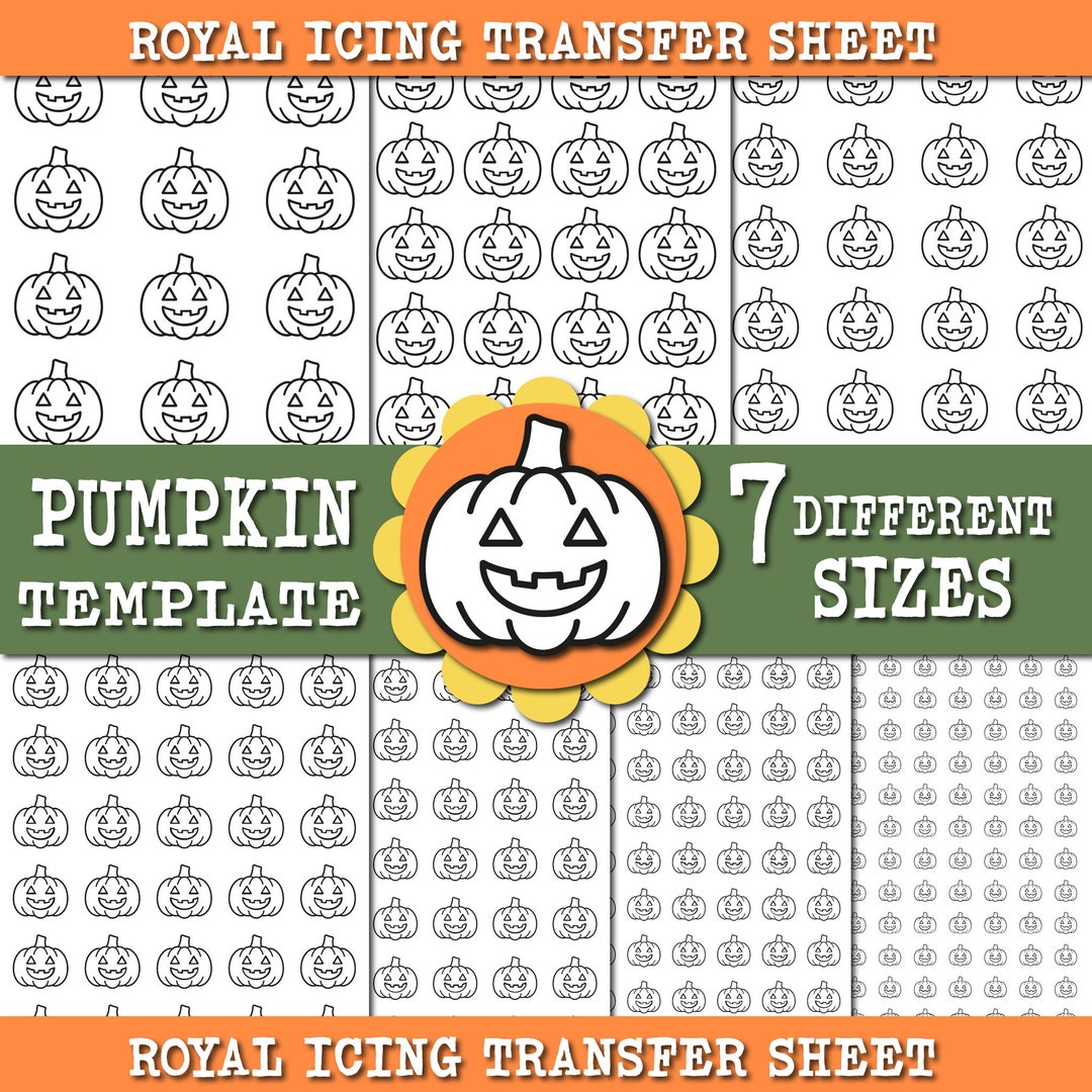 PUMPKIN Royal Icing Transfer Sheets, Pumpkin Cookies, Pumpkin Royal ...