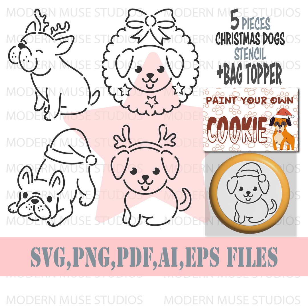 Pyo Christmas Dog Cookie Stencil File Bundle, Pyo Christmas Cookie Bag ...