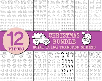 Christmas Royal Icing Transfer Sheets Bundle, Christmas Cookies, Royal ...