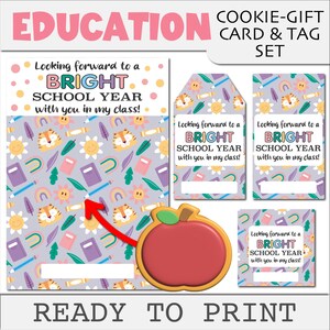 Teacher Cookie Card, Welcome Back to School Tag, Happy 1st First Day of ...