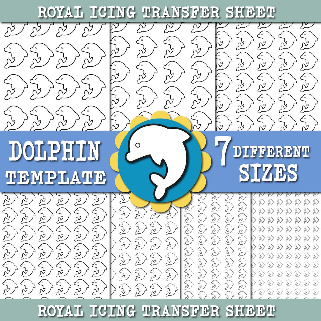 DOLPHIN Royal Icing Transfer Sheets, Baby Shower Cookies, Fish Royal ...